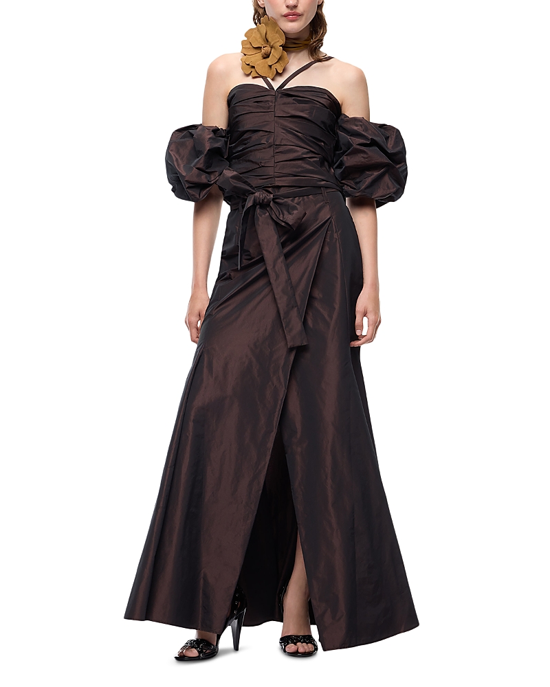 PINKO pick-up gonna taffeta skirt
